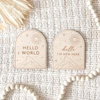 China Personalised Newborn Milestone Month Cards Gift Hello World Milestone Disc for sale