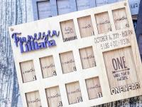 China Baby Birth Milestone Block Set One Year Monthly Photo Wooden Frame Newborn Age Blocks for sale