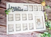 China Baby Birth Milestone Block Set One Year Monthly Photo Wooden Frame Newborn Age Blocks for sale