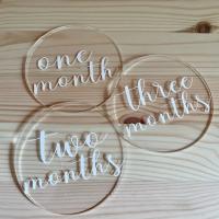 China Acrylic Carved Wooden Milestone Discs Gift Pregnancy Milestone Discs for sale