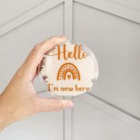 China 3D Recording  Wooden Milestone Disc Baby Birth Wooden Monthly Milestone Cards for sale