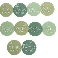 China Custom Eco Wooden Milestone Discs Green Milestone Discs Acrylic For Baby Shower for sale