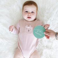 China Custom Eco Wooden Milestone Discs Green Milestone Discs Acrylic For Baby Shower for sale