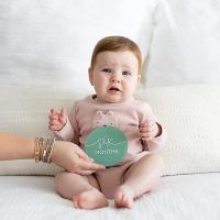 China Custom Eco Wooden Milestone Discs Green Milestone Discs Acrylic For Baby Shower for sale