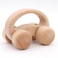 China New Born Dog Car Montessori Toy Wooden Rattle Teether Toy For Baby Training for sale