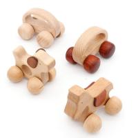 China New Born Dog Car Montessori Toy Wooden Rattle Teether Toy For Baby Training for sale