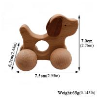 China New Born Dog Car Montessori Toy Wooden Rattle Teether Toy For Baby Training for sale