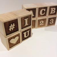 China Letter Pinewood Wooden Milestone Blocks Baby ABC Alphabet Blocks Photo Props for sale