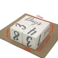 China Square Reusable Wooden Milestone Blocks 12 Monthly Milestone Age Blocks for sale