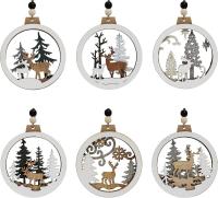 China Christmas Hollow Woodland Christmas Hanging Tree Ornaments for Indoor Outdoor Party Decor for sale