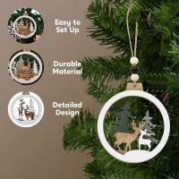 China Christmas Hollow Woodland Christmas Hanging Tree Ornaments for Indoor Outdoor Party Decor for sale