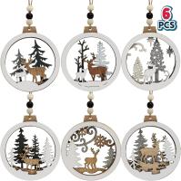 China Christmas Hollow Woodland Christmas Hanging Tree Ornaments for Indoor Outdoor Party Decor for sale