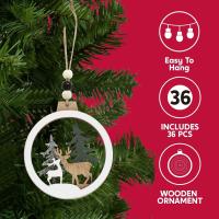 China Christmas Hollow Woodland Christmas Hanging Tree Ornaments for Indoor Outdoor Party Decor for sale