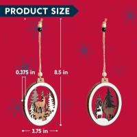 China Christmas Hollow Woodland Christmas Hanging Tree Ornaments for Indoor Outdoor Party Decor for sale