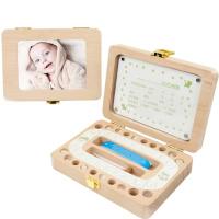 China Wooden Baby Tooth Box Wooden Organizer Storage Newborn Baby Kid Gift Souvenir Case for sale