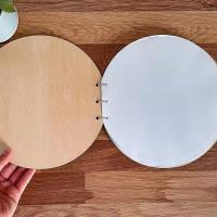 China Handcrafted Plywood Baby Shower Souvenir Guestbook  Milestone Wooden Circles for sale