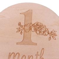 China Baby Monthly Cards Wooden Cards Double Sided Discs  Baby Gift Sets Stickers Blocks Set of 13 with Drawstring Bag for sale