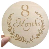 China 13-Piece Newborn Baby Monthly Milestone One-Sided Laser Cut Folk Art Wood Stand for Photographs Home Decor Pattern for sale