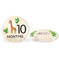 China Wooden Baby Monthly Milestone Cards Animal Milestone Cards Wooden Announcement Signs Welcome Newborn for sale