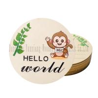 China Wooden Baby Monthly Milestone Cards Animal Milestone Cards Wooden Announcement Signs Welcome Newborn for sale