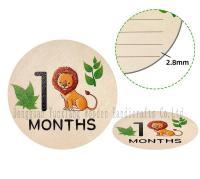 China Wooden Baby Monthly Milestone Cards Animal Milestone Cards Wooden Announcement Signs Welcome Newborn for sale