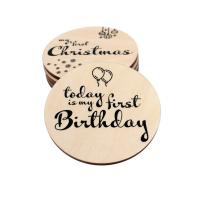 China Baby Monthly Milestone Cards Wooden Printed Milestone Discs for Baby Newborn Gifts-customized design accept for sale