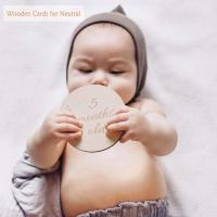 China Custom Wooden Baby Milestone Cards | 13 Double-Sided Hand-Crafted Circles with a Larger Disc | Baby Shower Gifts for sale