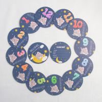 China Monthly Milestone Card set 100mm Wooden Discs for Adorable Animals Milestone Cards of Your Newborn Boy/Girl for sale