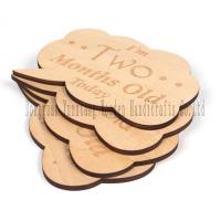 China Baby Monthly Milestone Marker Discs, Classic Wooden Discs Photo Props for Baby Announcement and Milestones for sale