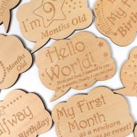 China Eco-Friendly Personalized Wooden Baby Announcement Plaque - Perfect for Newborn Gifts for sale