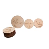 China Baby Monthly Cards Wooden Cards, Double Sided wooden Discs,  Set of 13: Includes 12 Cards (4.1 Inch) for sale