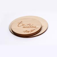 China Baby Monthly Cards Wooden Cards, Double Sided wooden Discs,  Set of 13: Includes 12 Cards (4.1 Inch) for sale