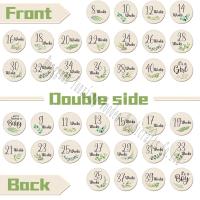 China Classic Plywood Baby Monthly Milestone Discs, Wooden Discs for Baby Announcement and Milestones for sale