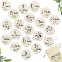 China Classic Plywood Baby Monthly Milestone Discs, Wooden Discs for Baby Announcement and Milestones for sale