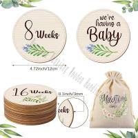 China Classic Plywood Baby Monthly Milestone Discs, Wooden Discs for Baby Announcement and Milestones for sale