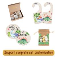 China Monthly Milestone Cards - The Perfect Wooden Discs for Adorable Animals Milestone Cards of Your Newborn Boy/Girl for sale