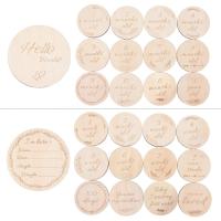 China Baby Monthly Milestone Wooden Cards Baby Gifts Newborn Photography Props Double Sided Engraved Discs for sale