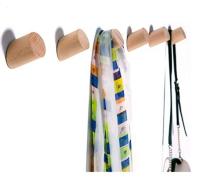 China Natural Wooden Wall Hooks for Coats Hats Towels 2-Pack for sale