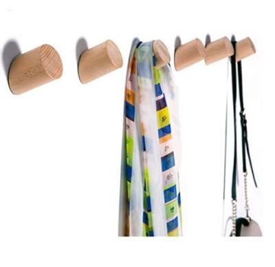 China Natural Wooden Wall Hooks for Coats Hats Towels 2-Pack for sale
