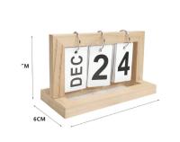 China Office Home Wooden Calendar Stand Perpetual Desktop Decoration Flip Calendar Stand for sale
