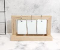 China Office Home Wooden Calendar Stand Perpetual Desktop Decoration Flip Calendar Stand for sale