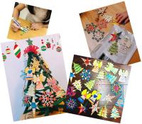 China Christmas Wooden Ornaments  Wood Slices Decorations Hanging Embellishments with Strings DIY  Ornament Crafts Tree for sale