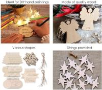 China Christmas Wooden Ornaments  Wood Slices Decorations Hanging Embellishments with Strings DIY  Ornament Crafts Tree for sale