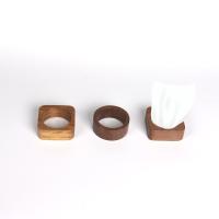 China Walnut wood napkin holder tissue ring for restaurant napkin rings-High quality for sale