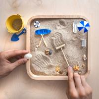 China Sand Garden for Desk Landscape Sandbox Stress Relief Toy Gift Home Office Living Room Decoration Crafts for sale