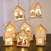 China Wooden Christmas Snow House Decorations Christmas Tree Holiday Decorations for sale