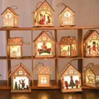 China Wooden Christmas Snow House Decorations Christmas Tree Holiday Decorations for sale