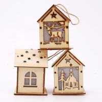 China Wooden Christmas Snow House Decorations Christmas Tree Holiday Decorations for sale