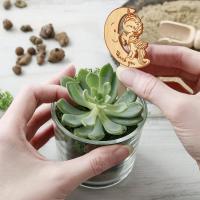 China Succulent Tags Watch Me Grow Wooden Plant Label Garden Marker Plant Sign Succulent Labels for Mother's Day Baby Shower for sale
