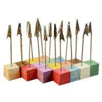 China Wooden colored memo clip pine wood base note clip desktop ornaments  wooden photo clip for sale